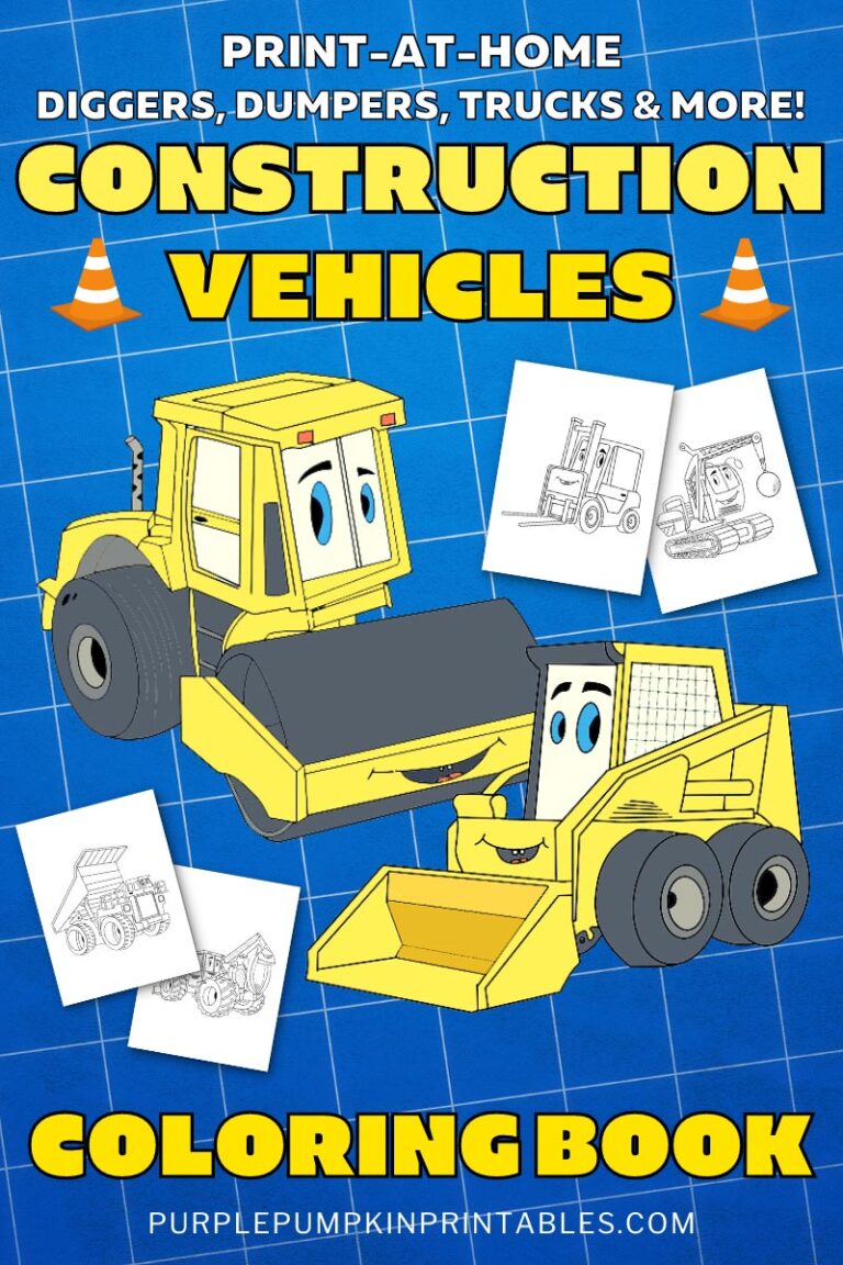 21 Printable Construction Vehicle Coloring Pages for Kids