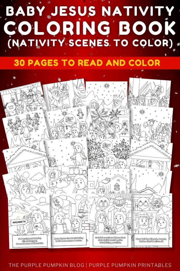 30-Page Printable The Birth of Jesus Nativity Coloring Book