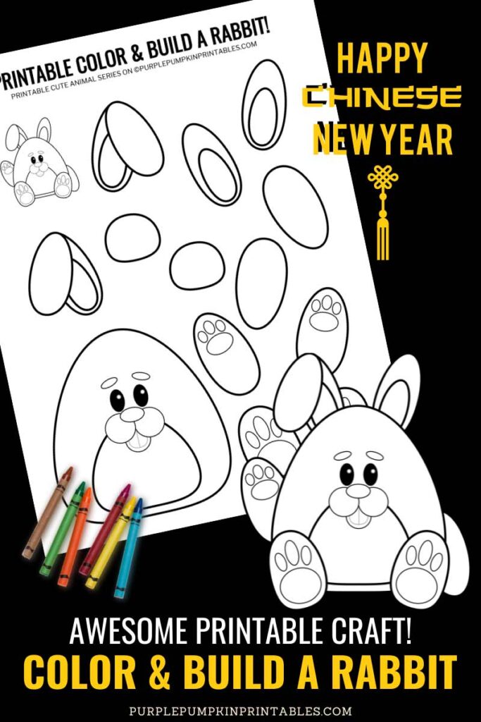 Printable Color & Build A Rabbit