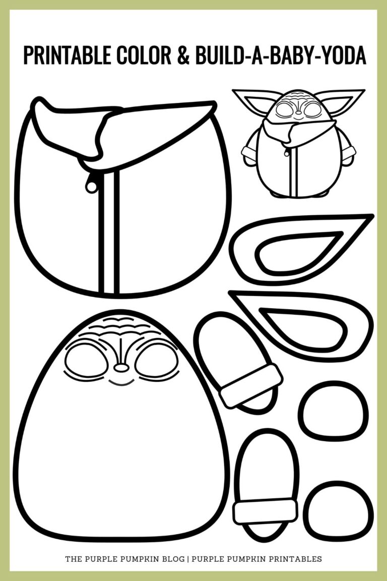 Printable Color & Build Baby Yoda (Grogu)