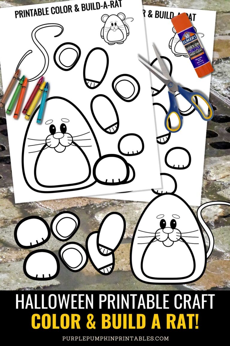 Printable Color & Build a Rat