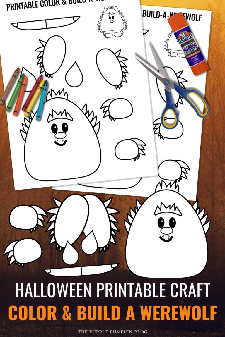Printable Color & Build a Werewolf