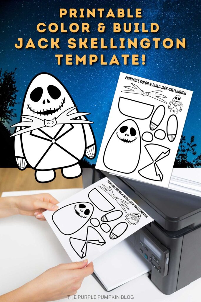 Printable Color & Build Jack Skellington