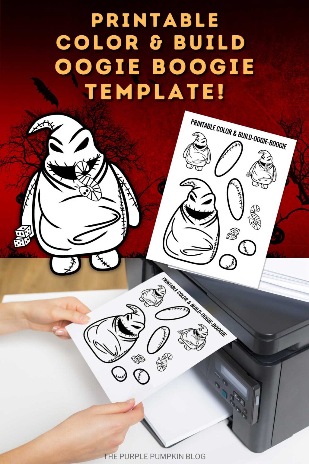 Printable Color & Build Oogie Boogie