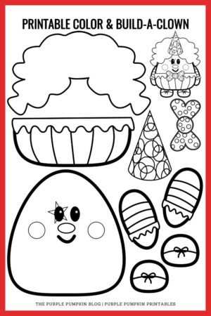 Printable Color & Build A Clown