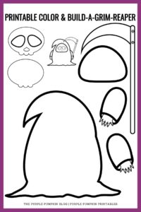 Printable Color & Build a Grim Reaper
