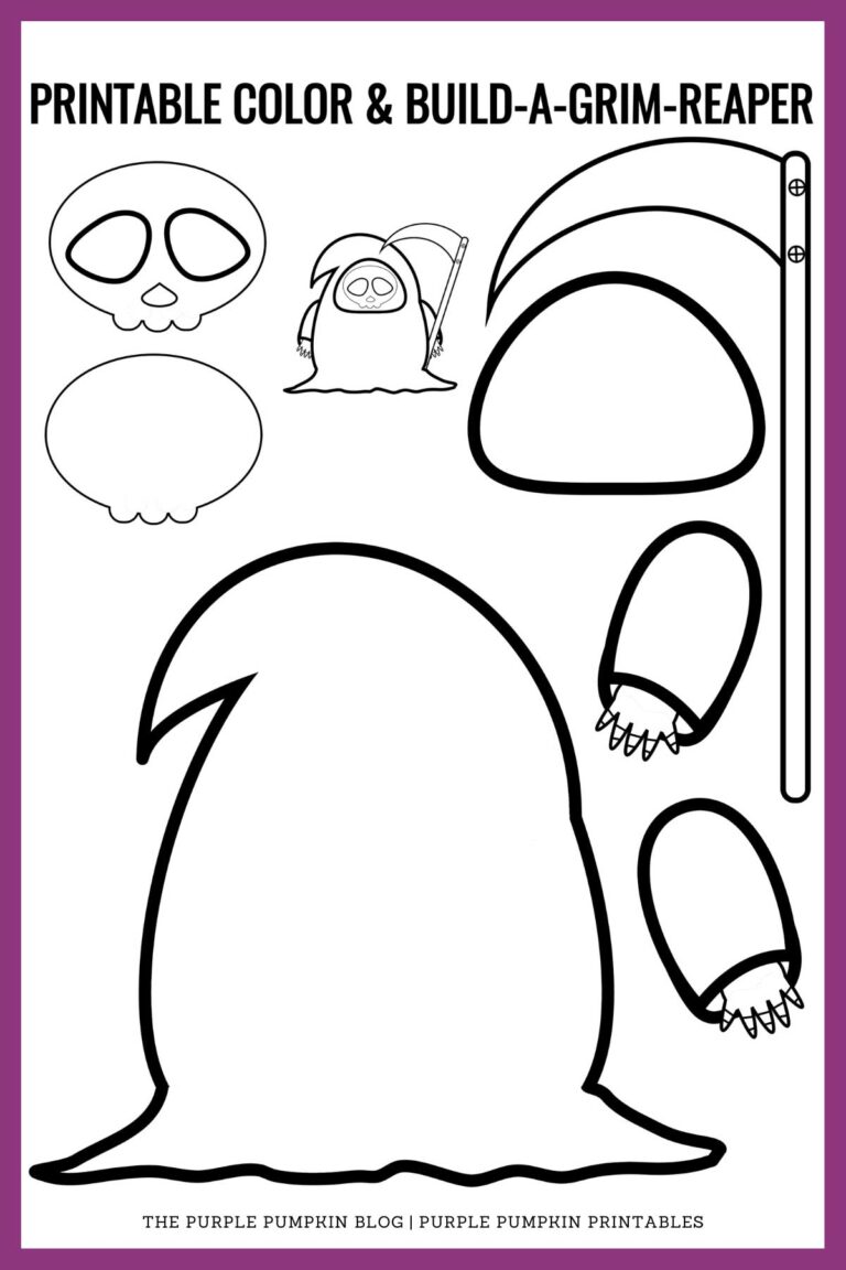 Printable Color & Build a Grim Reaper