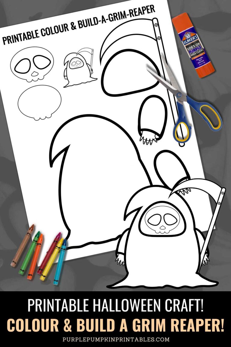 Printable Color & Build a Grim Reaper