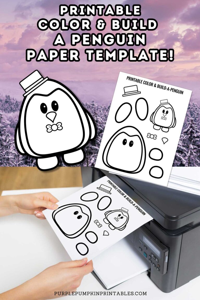 Printable Color & Build a Penguin