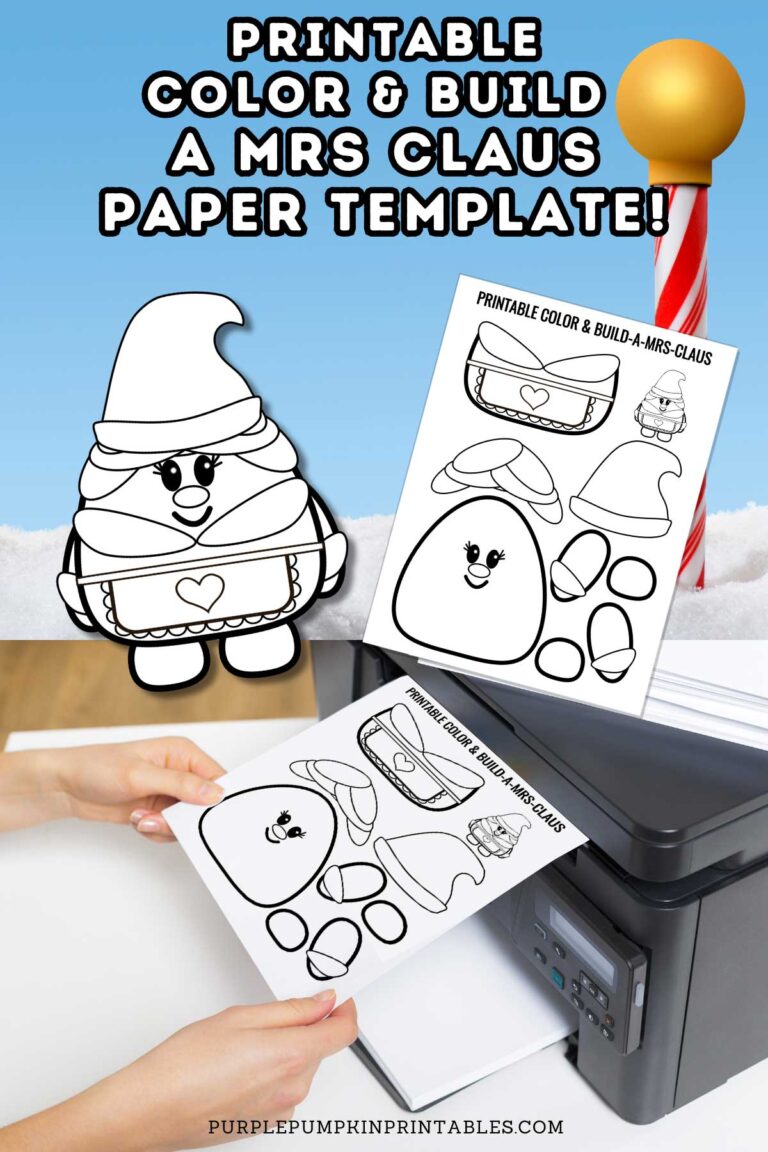 Printable Color & Build Mrs Claus