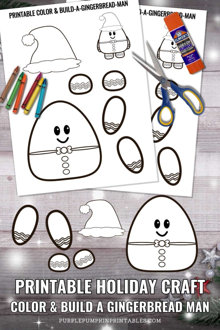 Printable Color & Build a Gingerbread Man
