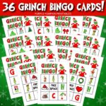 36 Printable Grinch Bingo Cards — Fun Christmas Game!
