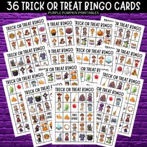 Trick or Treat Halloween Bingo Printable – 36 Unique Bingo Cards!