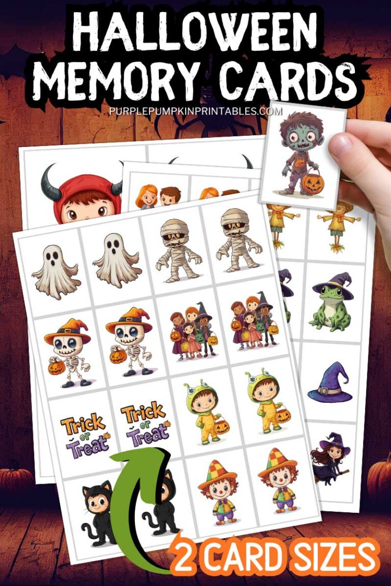 Halloween Memory Match Printable Game Cards—Trick or Treat!