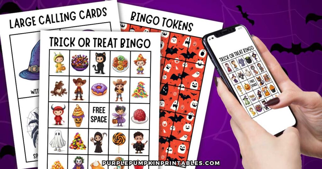 Trick or Treat Halloween Bingo Printable – 36 Unique Bingo Cards!
