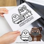 Printable Nativity Shepherds and Sheep Craft to Color and Build