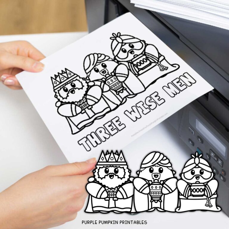 Printable Nativity Three Wise Men Paper Craft to Color and Build
