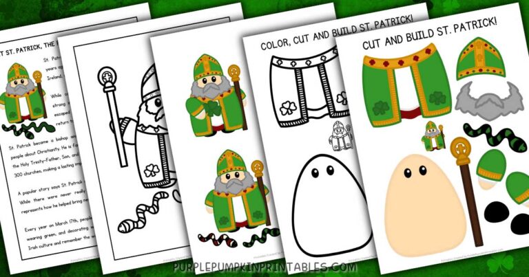 Printable Build St. Patrick Activity Pack—St. Patrick’s Day Craft