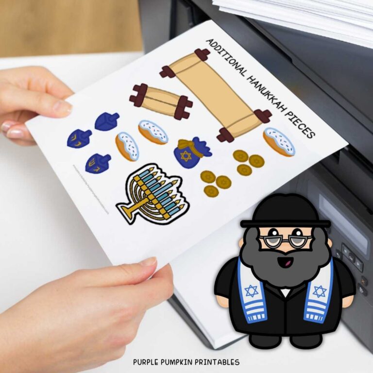 Printable Build a Rabbi for Hanukkah Paper Template (Chanukah)